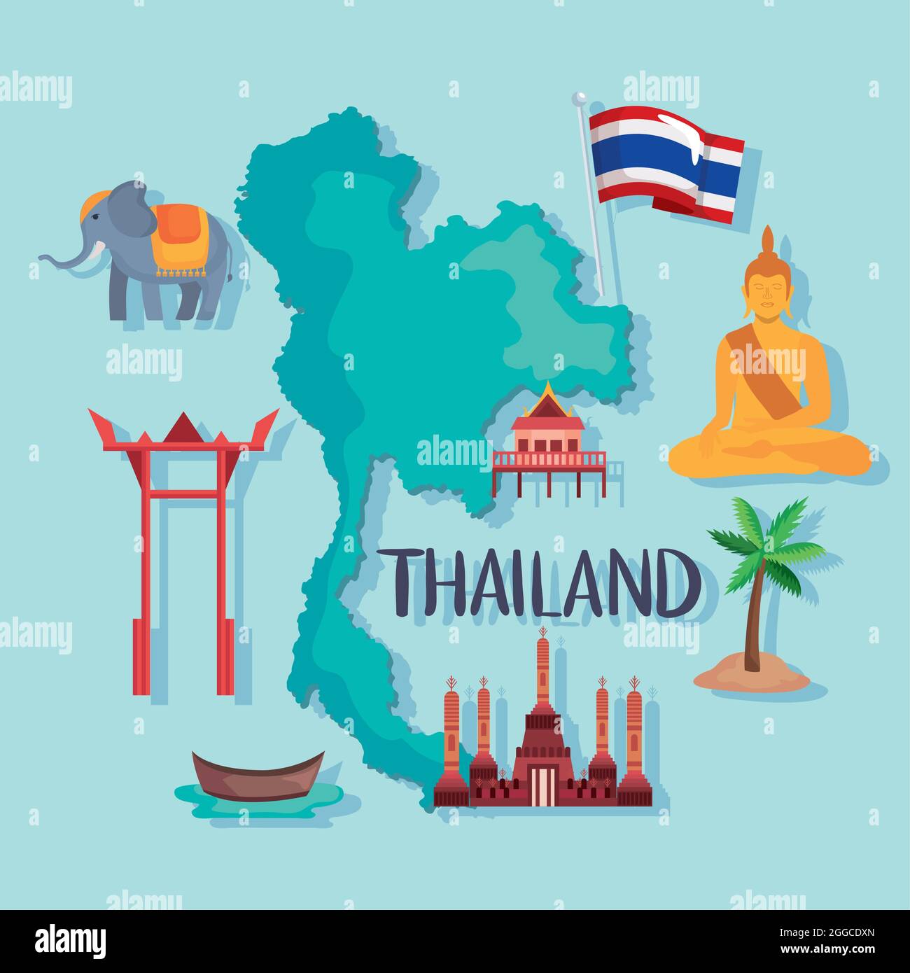map and thailand icons Stock Vector Image & Art - Alamy