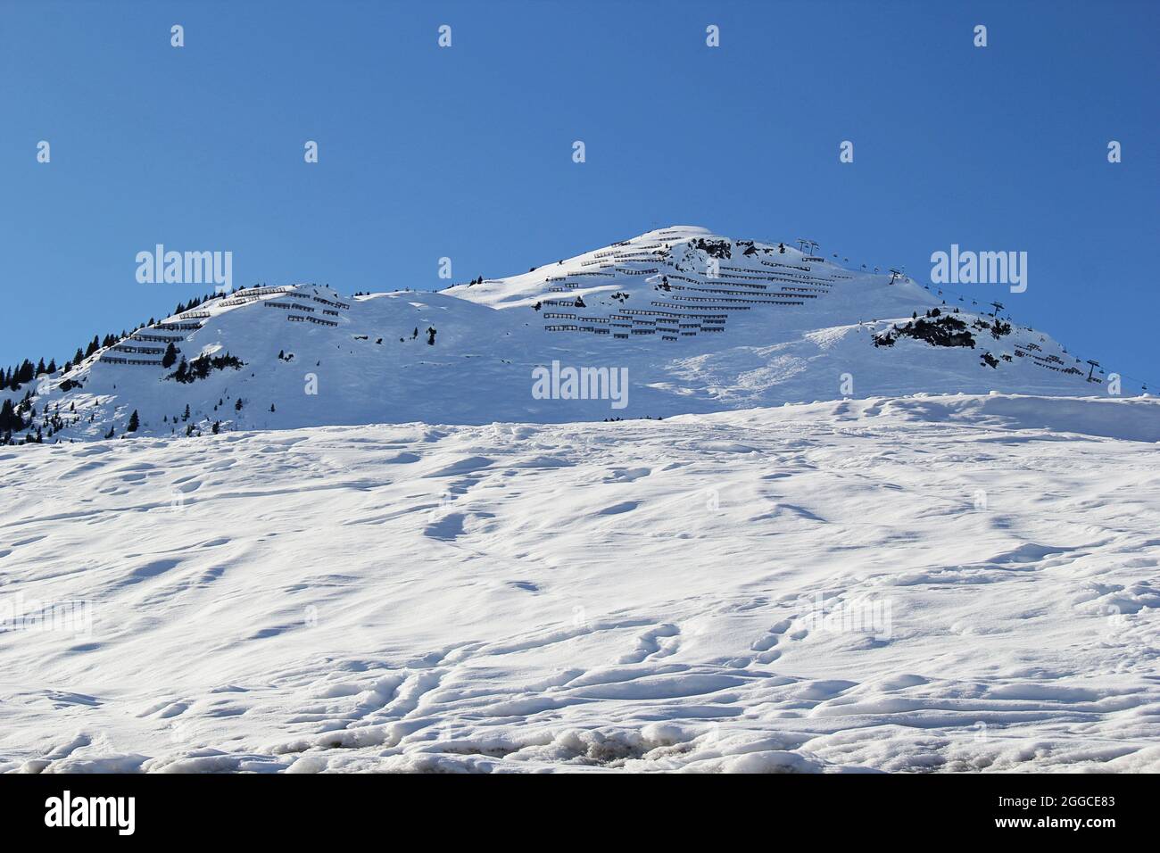 Snow and Snowy Mountain Peak for Skiing with Lift in Lech, Austria ...
