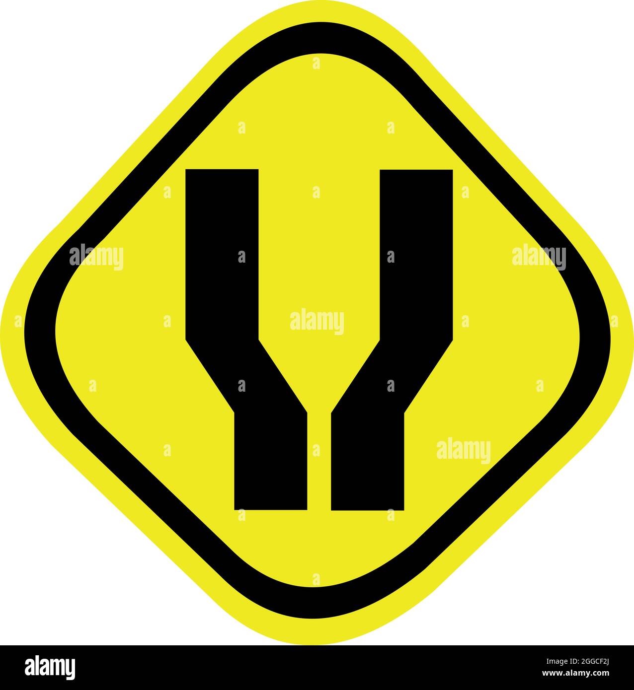 Vector illustration of traffic sign, widening both sides Stock Vector ...