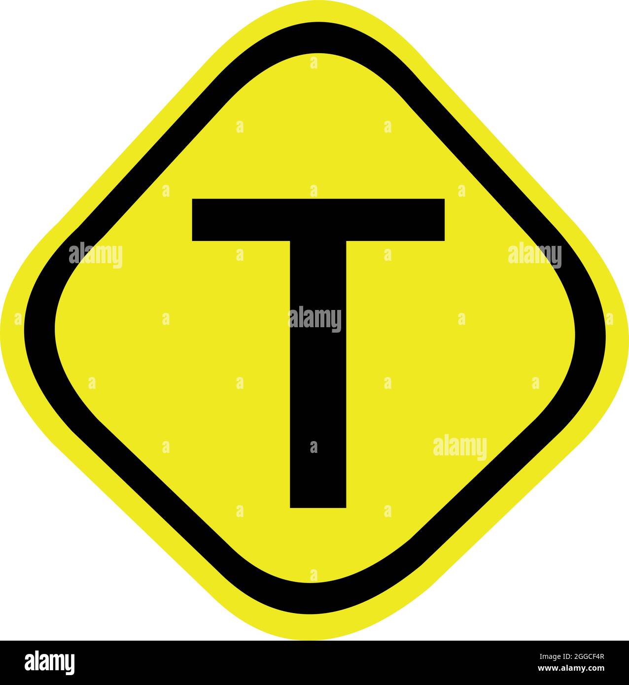 T junction ahead sign hi-res stock photography and images - Alamy