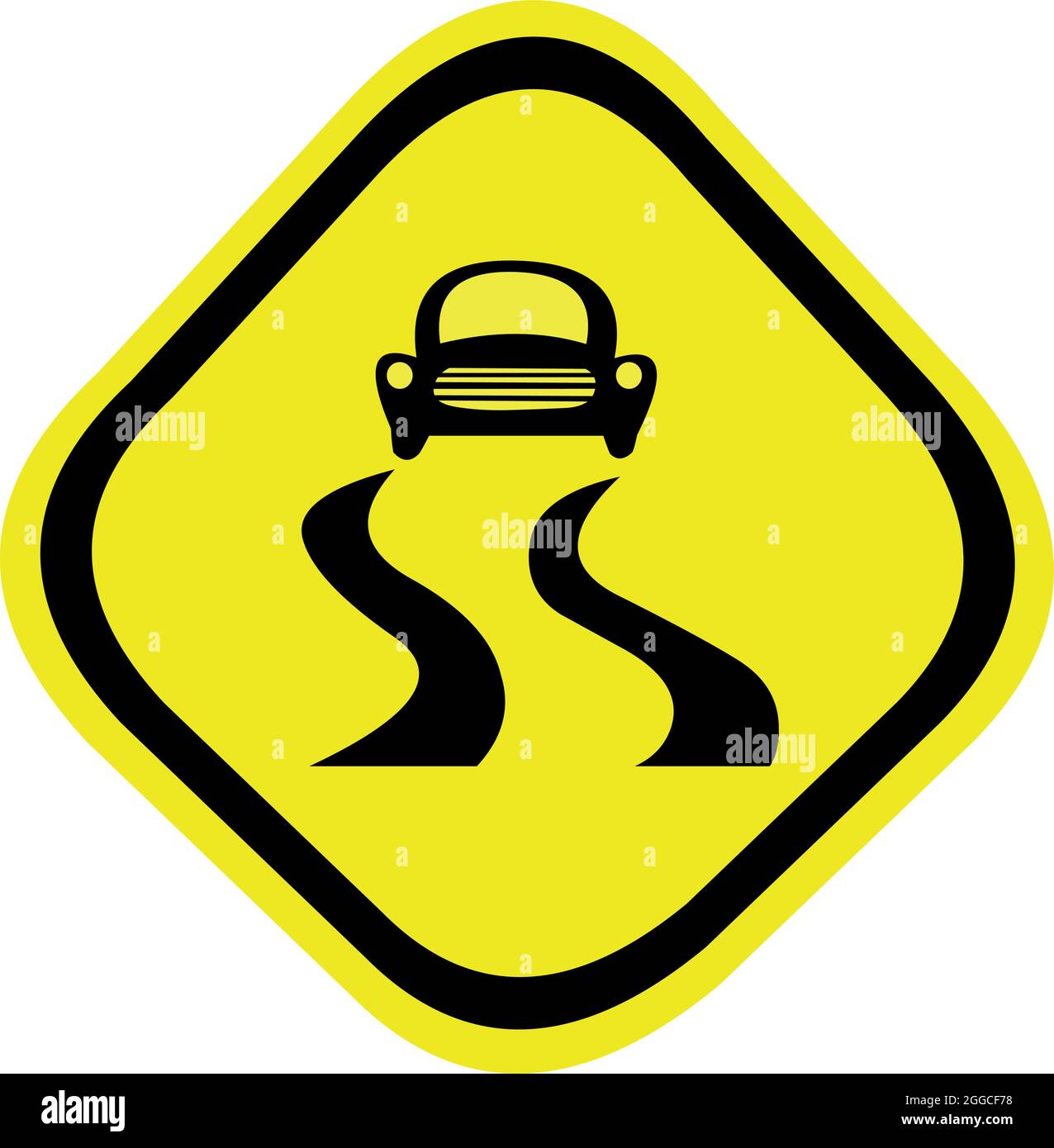 Vector illustration of slippery road traffic sign Stock Vector Image ...