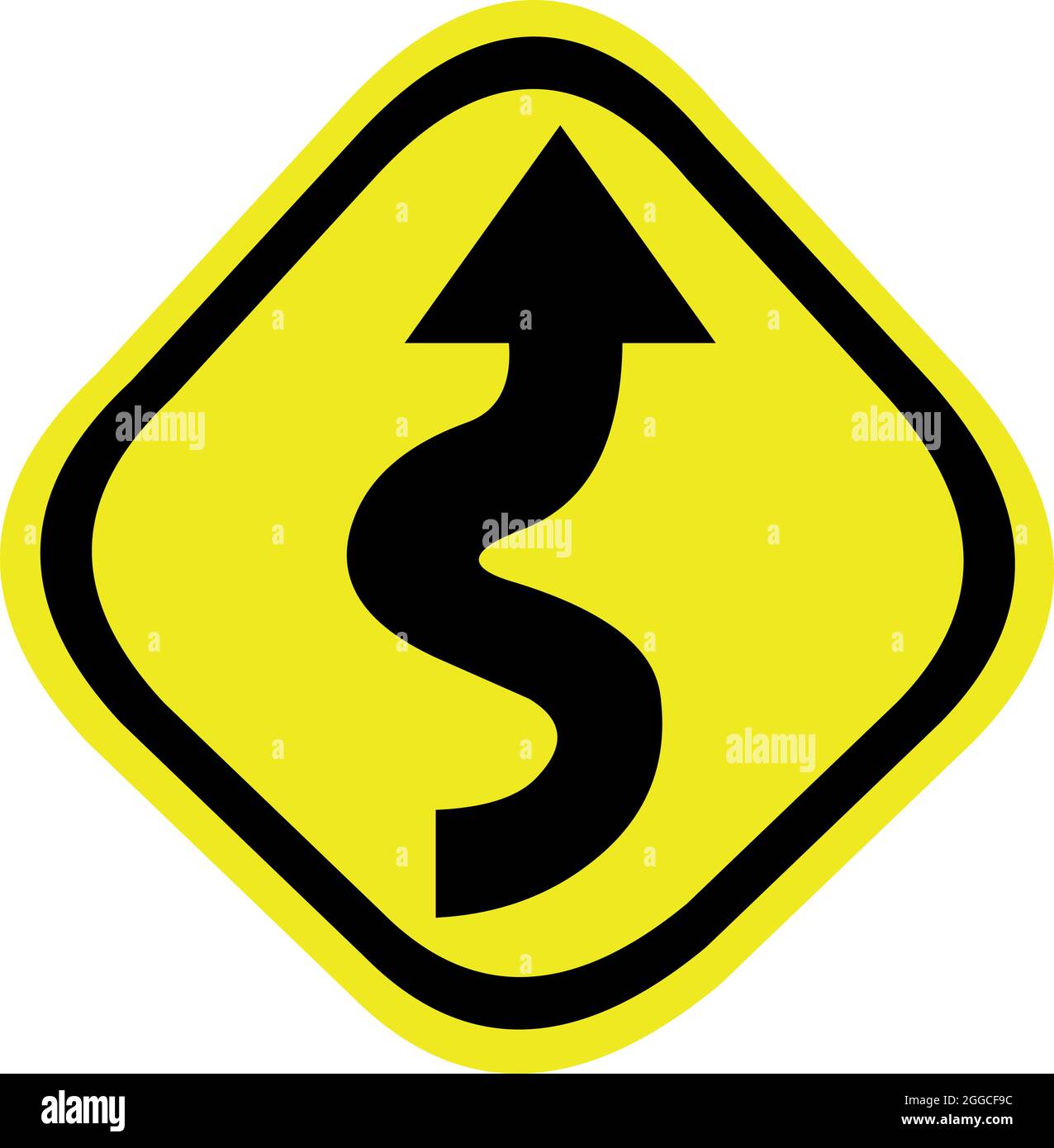 Vector illustration of winding road traffic sign Stock Vector Image ...