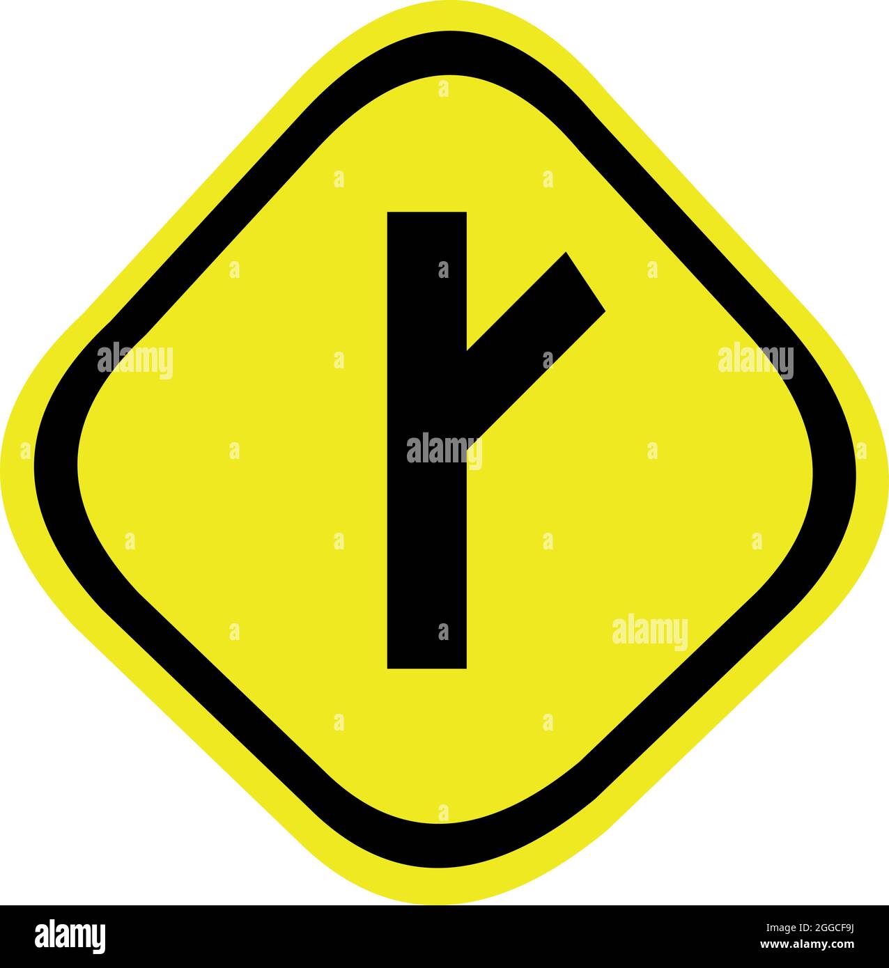 Vector illustration of traffic sign indicating intersection with ...