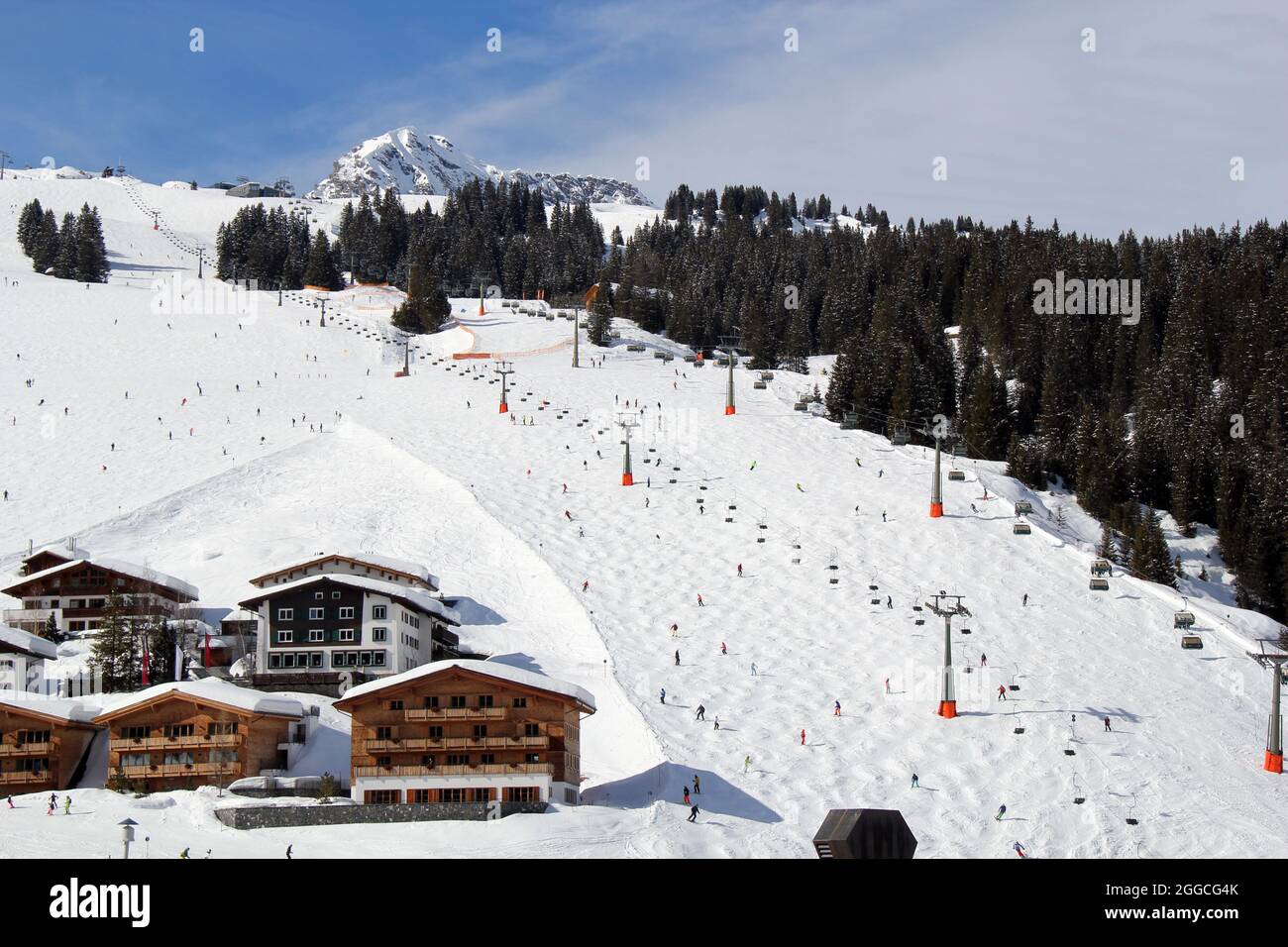 Austrian Alpine Ski Piste at winter Stock Photo - Alamy