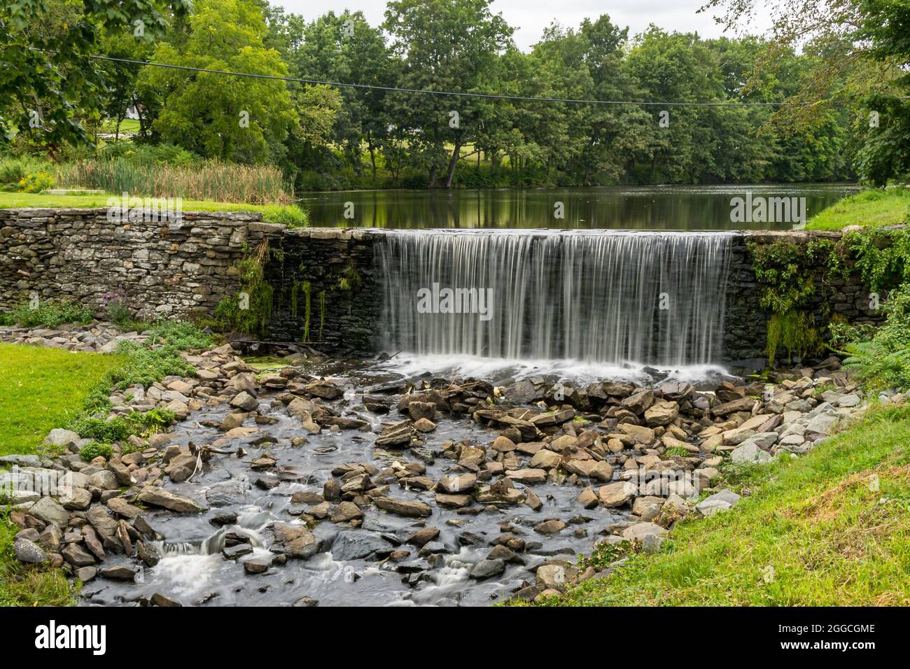 Monroe, NY - USA - Aug. 28, 2021: Horizontal view of the historic Dam ...