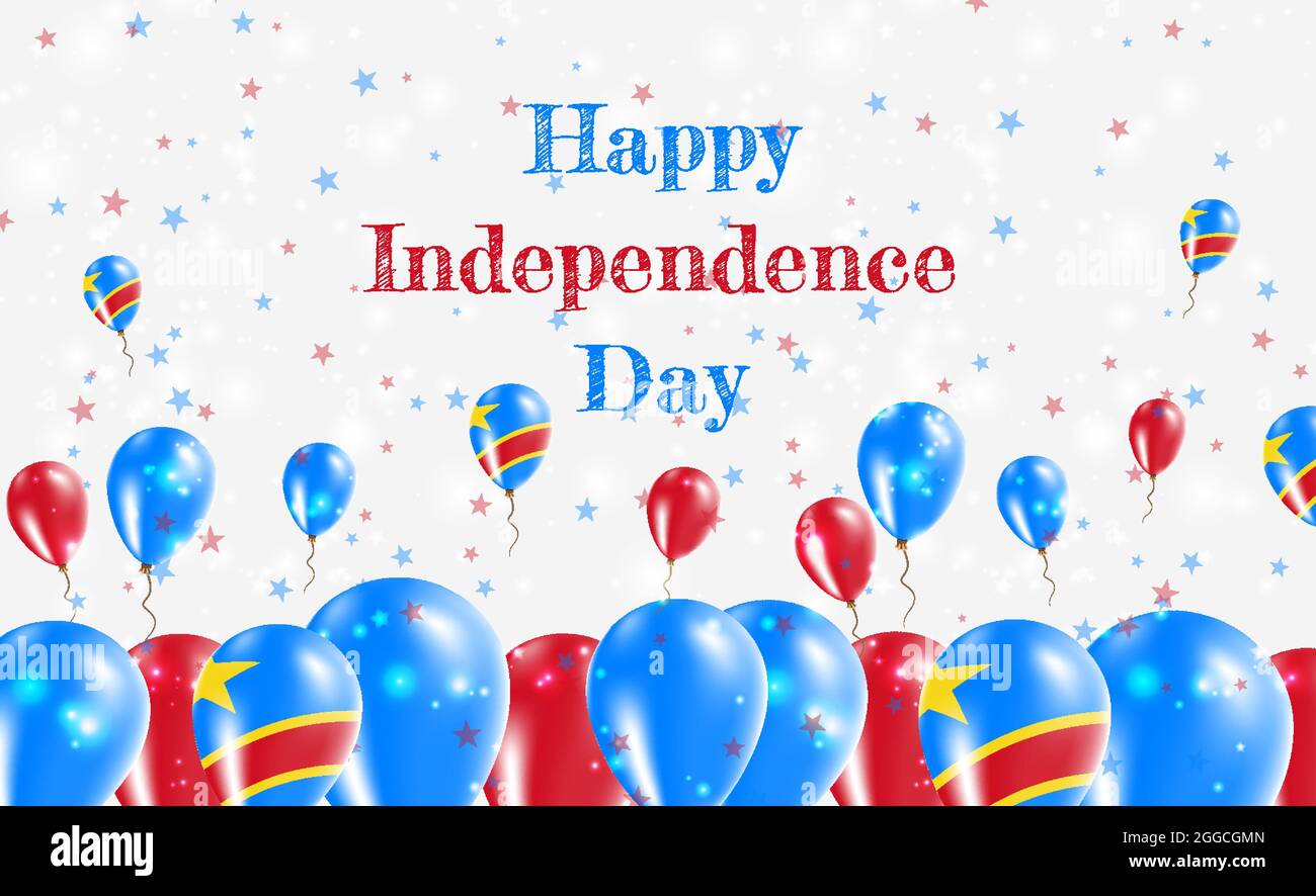 Congo The Democratic Republic Of The Independence Day Patriotic Design ...