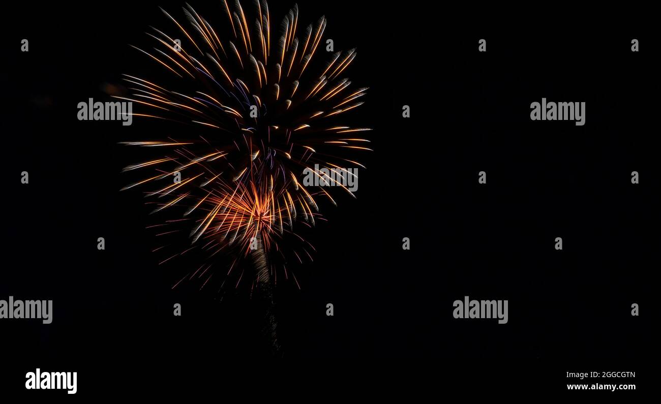 A Fireworks Display on a Beautiful Night Full of Color and multiple ...