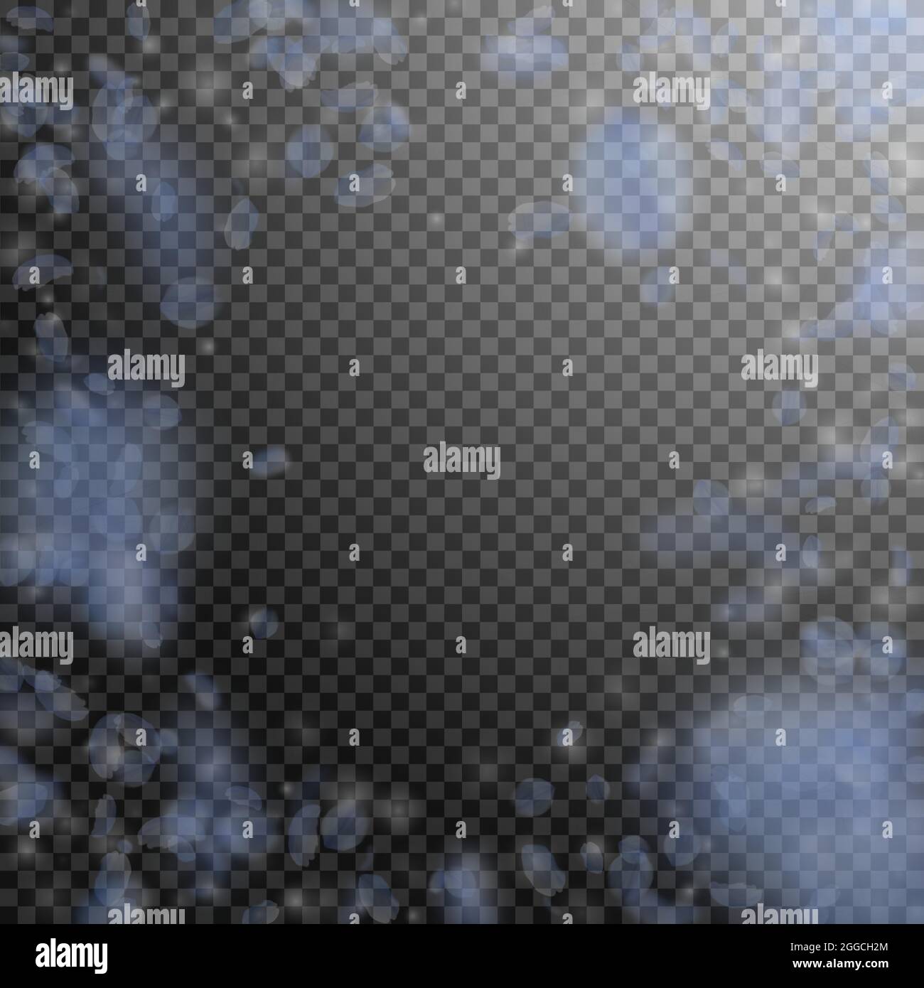 Light blue flower petals falling down. Uncommon romantic flowers ...