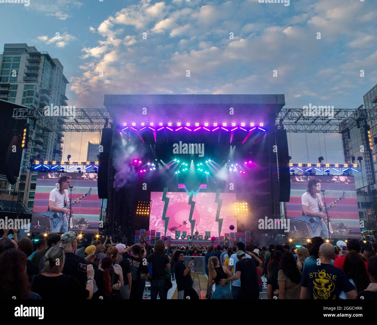 August 29, 2021, San Diego, California, USA: The band Weezer performs ...