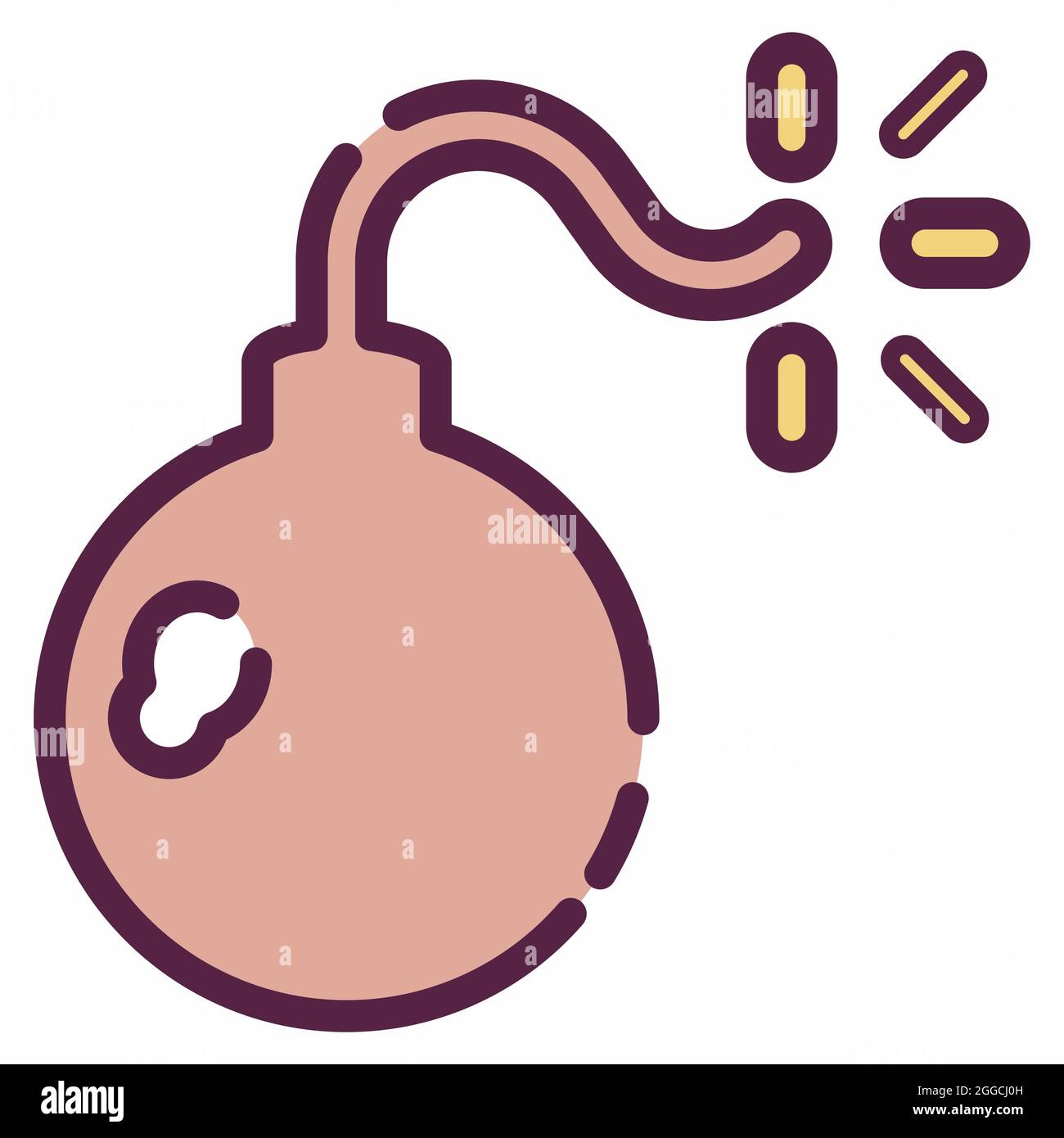 Icon Vector of Bomb - Line Cut Style - Simple illustration, Editable ...