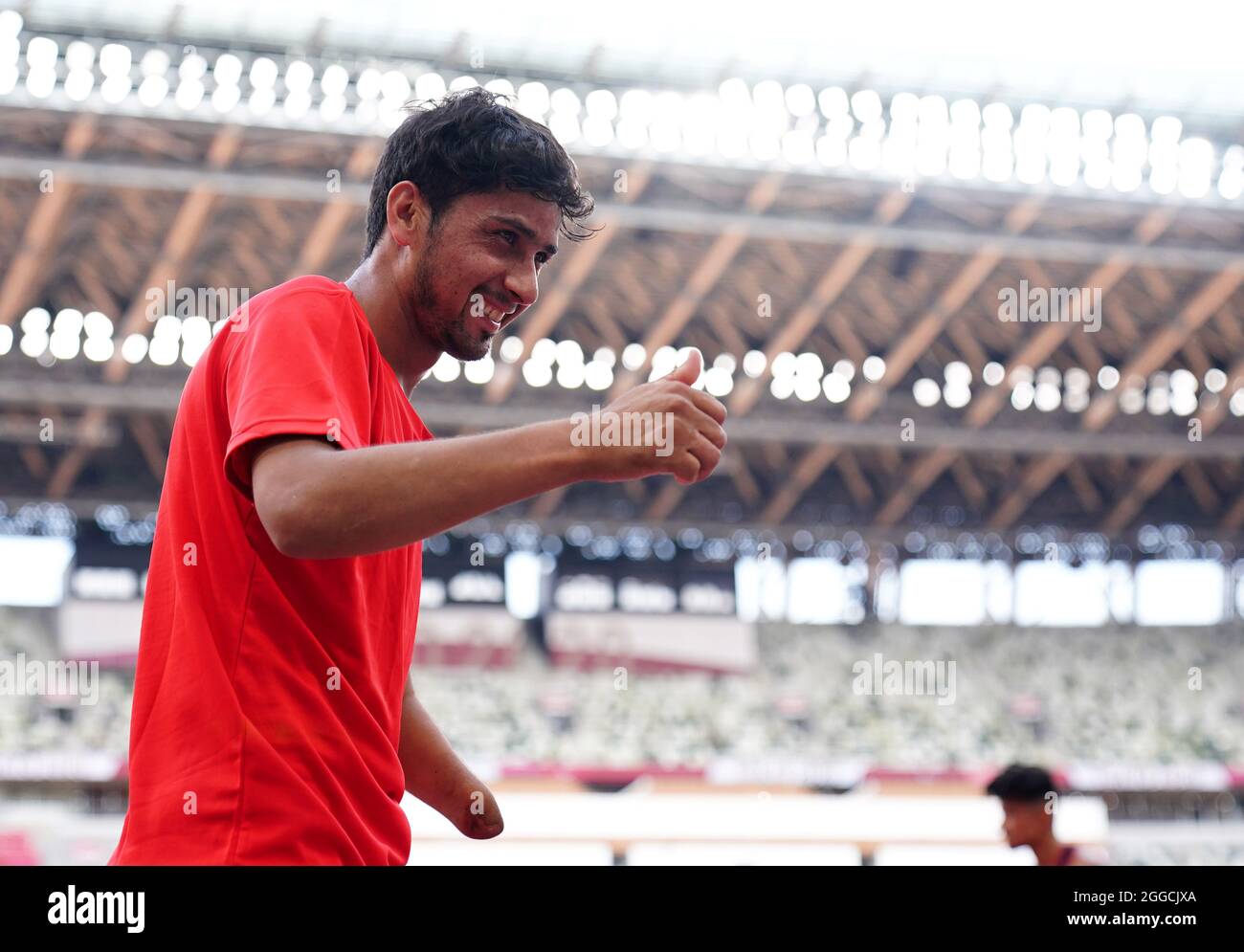 Afghanistan's Hossain Rasouli reacts after being eliminated from the ...