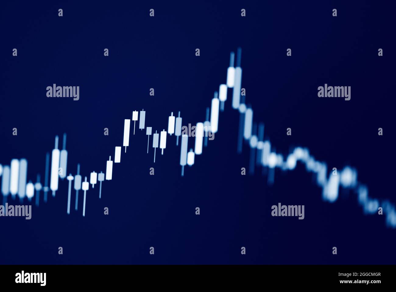 Technical price candlestick with indicator on chart computer screen ...