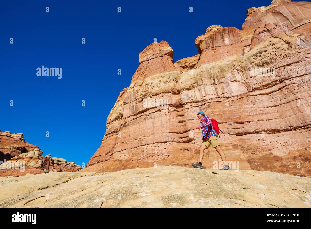 Hike in the Utah mountains. Hiking in unusual natural landscapes ...