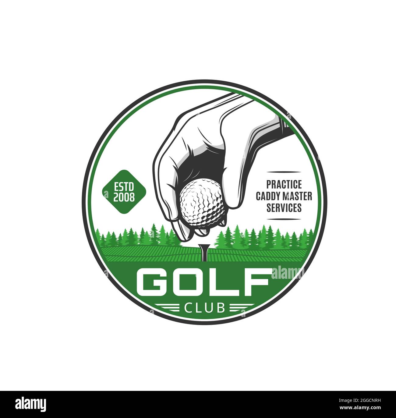 Golf sport icon. Golf club services, sport competition vintage emblem ...