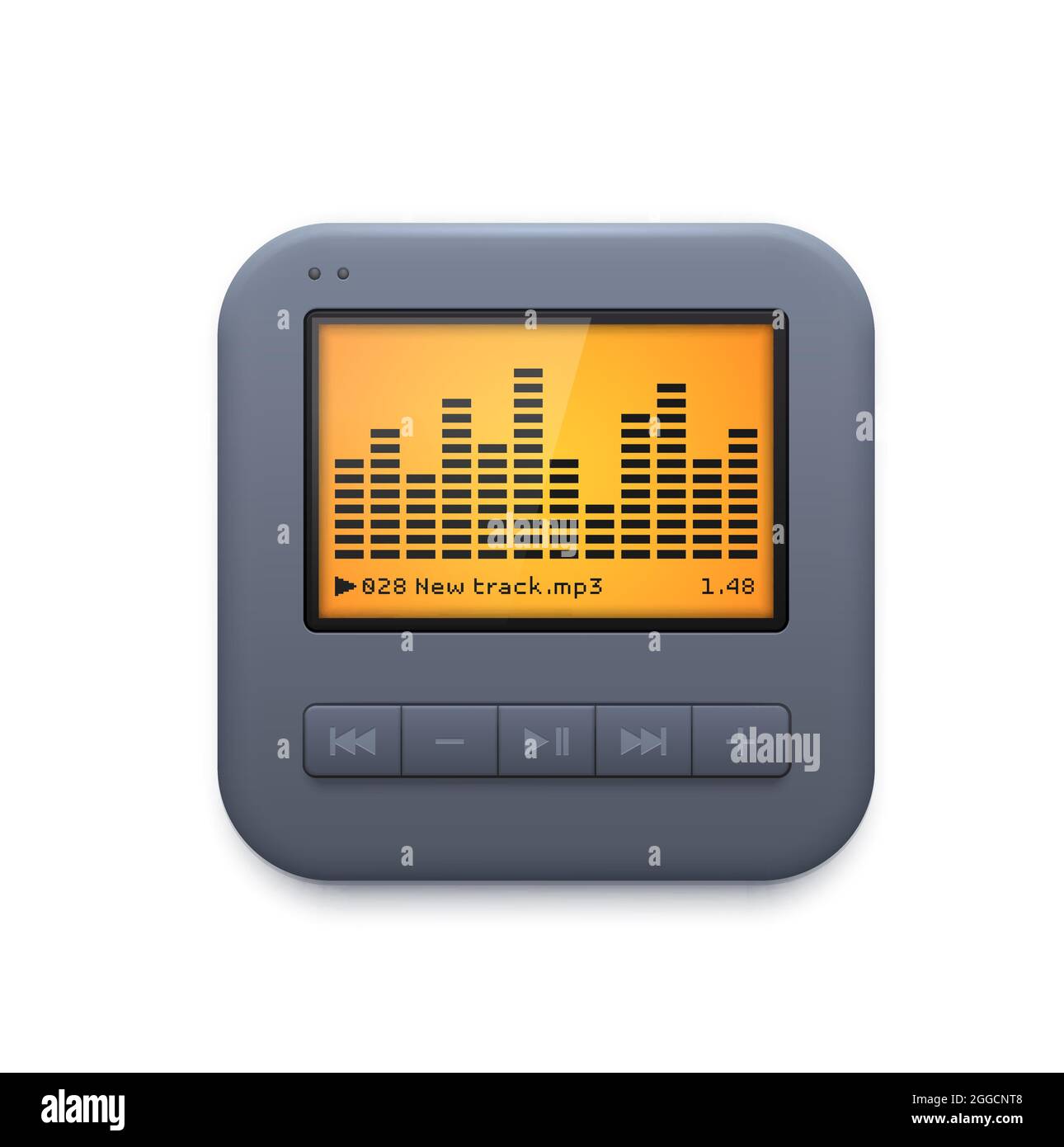 Sound music player interface icon, audio system vector 3d icon isolated ...