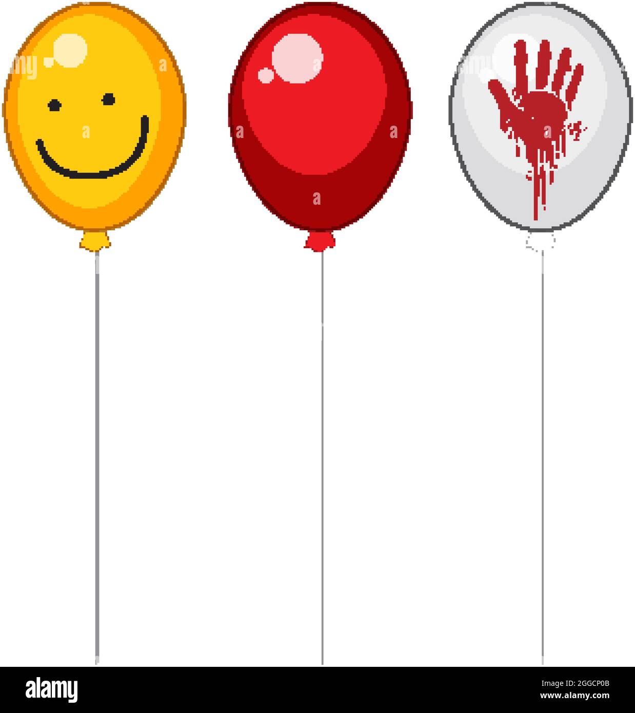 Creepy balloons with blood illustration Stock Vector Image & Art - Alamy