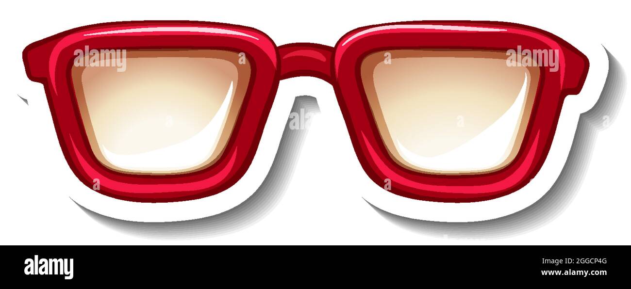 A sticker template with red glasses illustration Stock Vector Image ...
