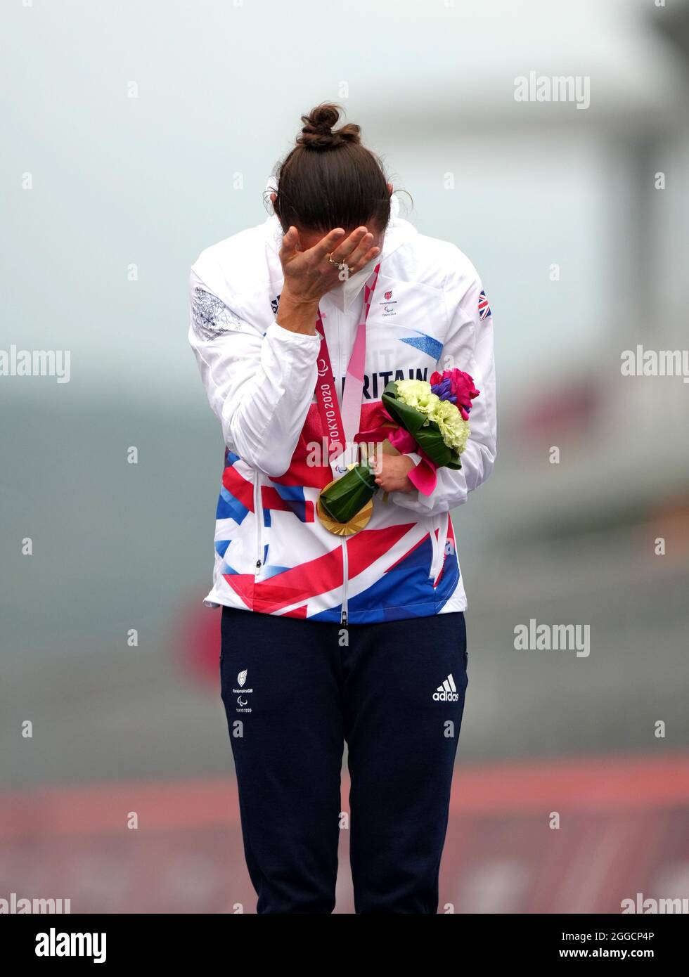 Great Britain's Sarah Storey celebrates with the gold medal in the ...