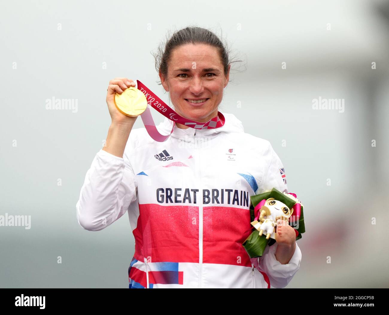 Great Britain's Sarah Storey celebrates with the gold medal in the ...