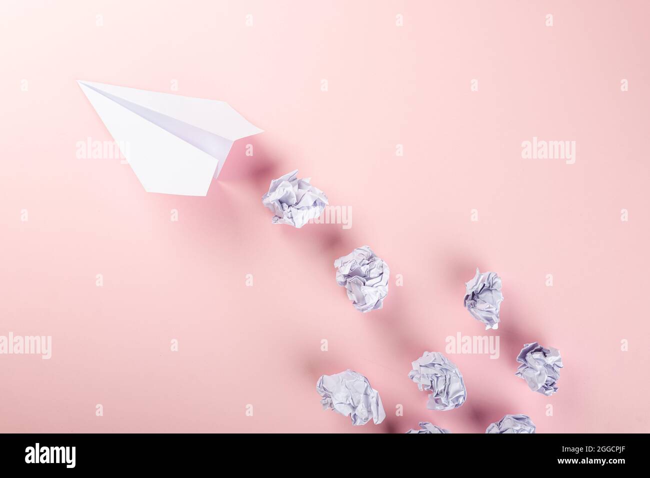 Paper plane letter document message. Top view mock up design of ...