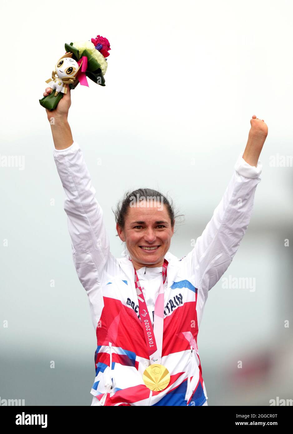Great Britain's Sarah Storey celebrates with the gold medal in the ...