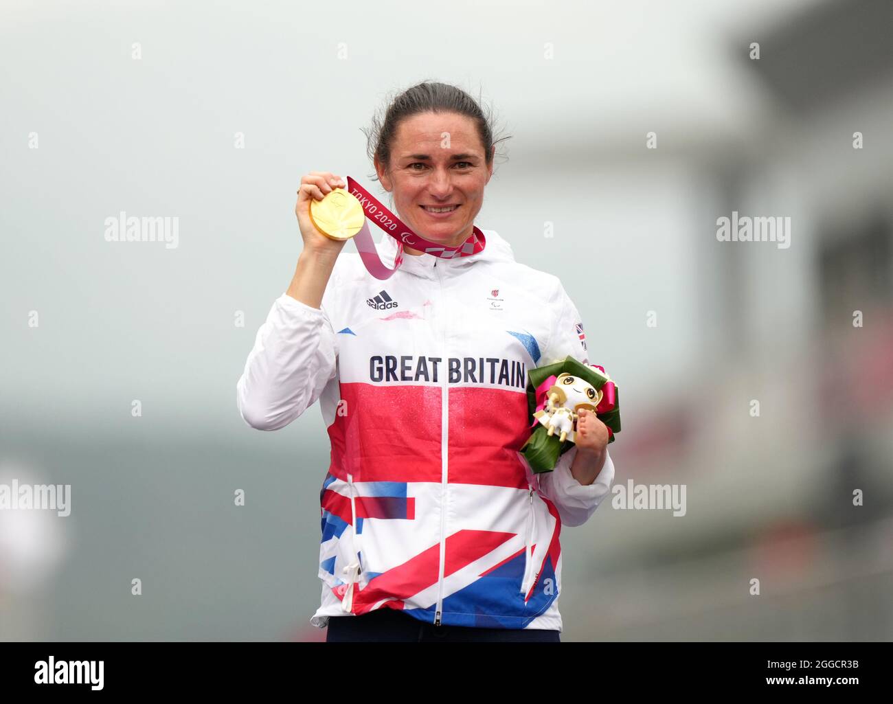 Great Britain's Sarah Storey celebrates with the gold medal in the ...
