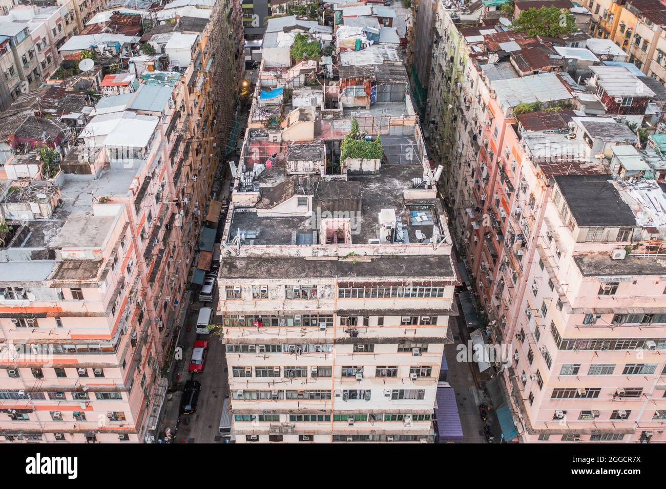 Amazing Colorful messy rooftop on dense old residential house in ...