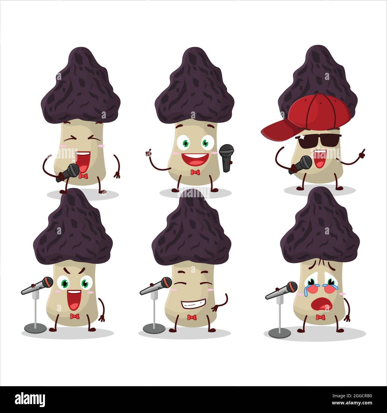 A Cute Cartoon Design Concept Of Gyromitra Singing A Famous Song