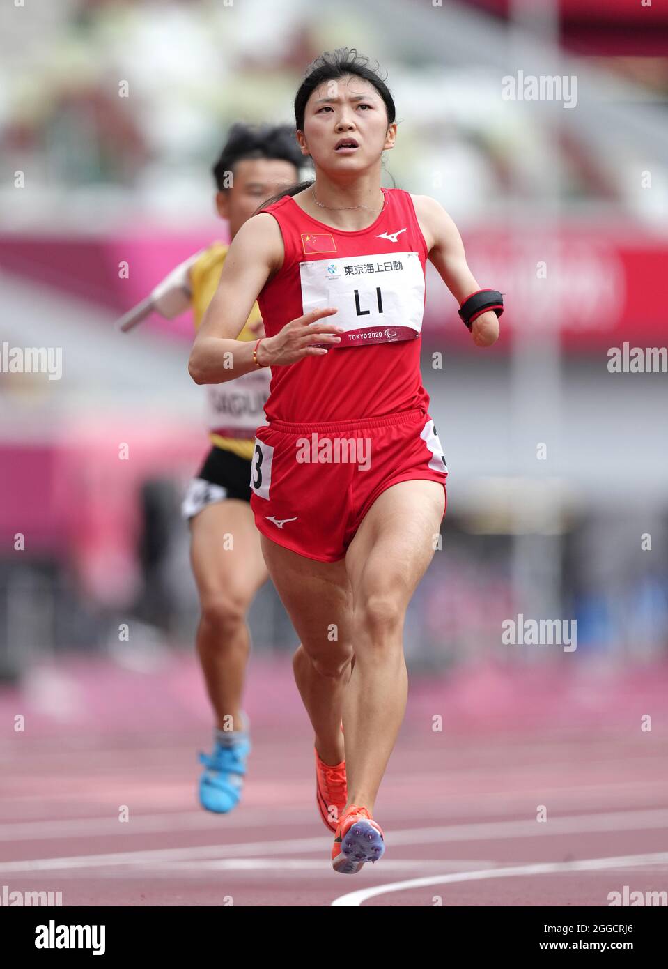 China's Lu Li in the Women's 100m T47 Heat 1 at Olympic Stadium during ...