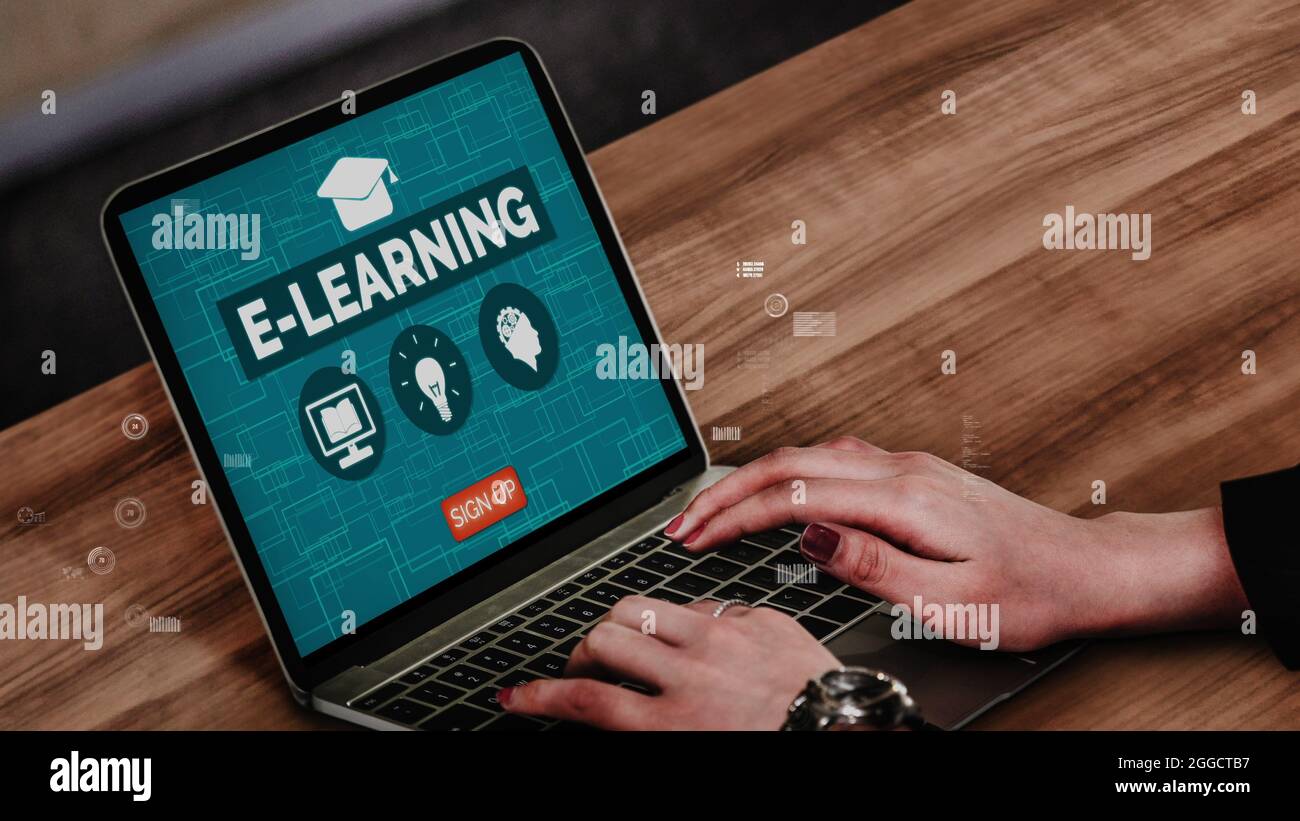 E-learning and Online Education for Student and University conceptual ...