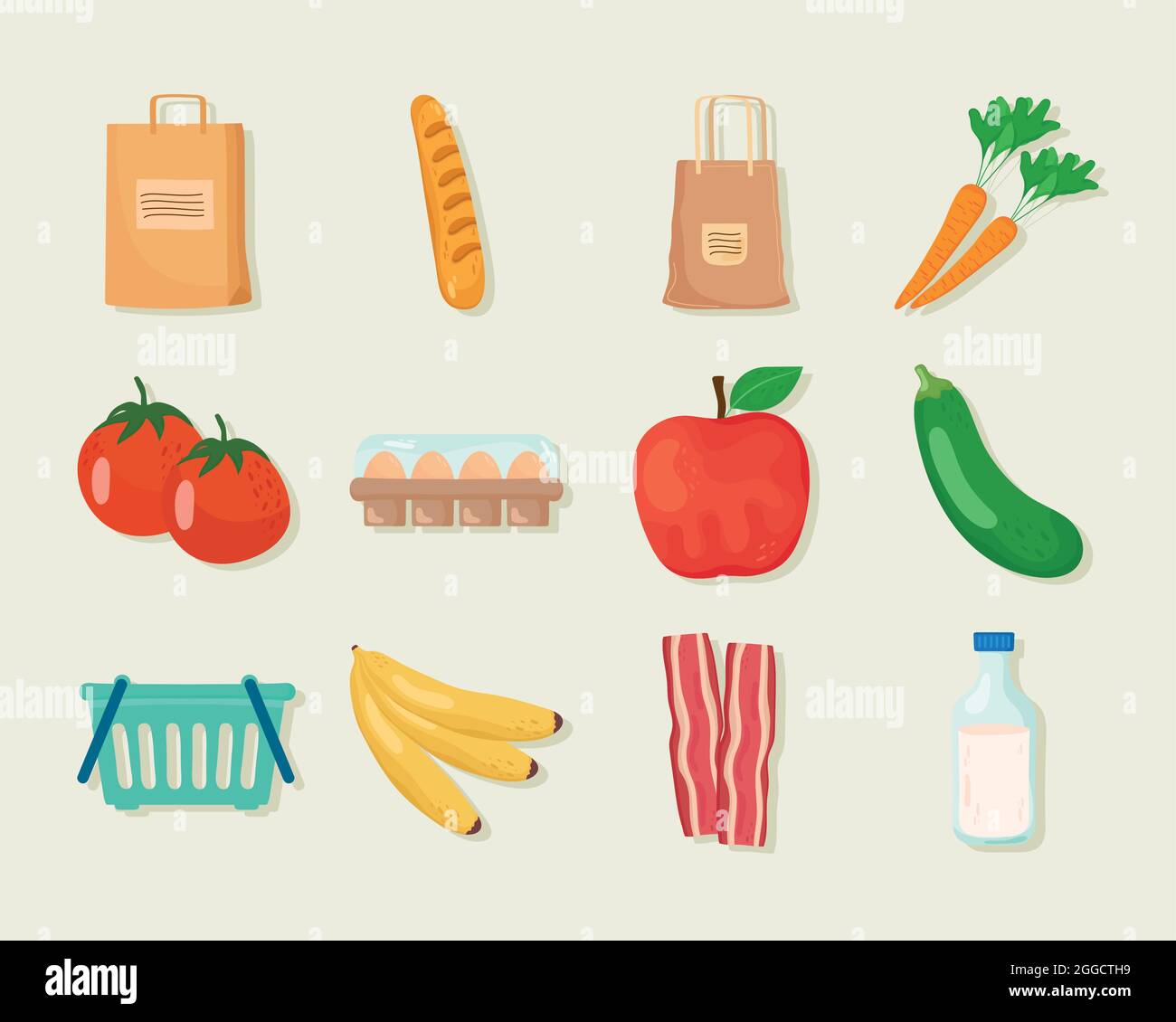 Groceries icon set Stock Vector Image & Art - Alamy