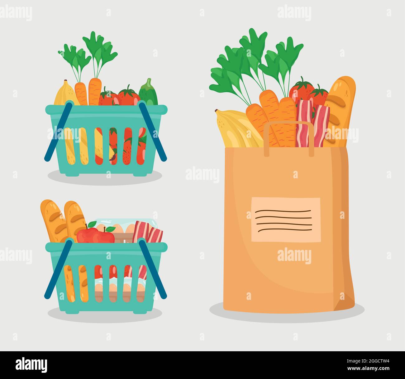 Groceries icon collection Stock Vector Image & Art - Alamy