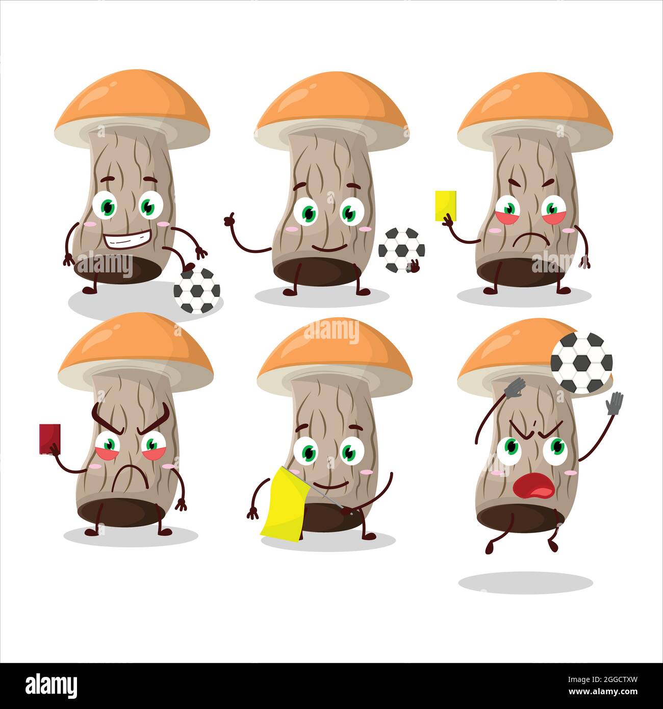 Scaber stalk cartoon character working as a Football referee. Vector ...