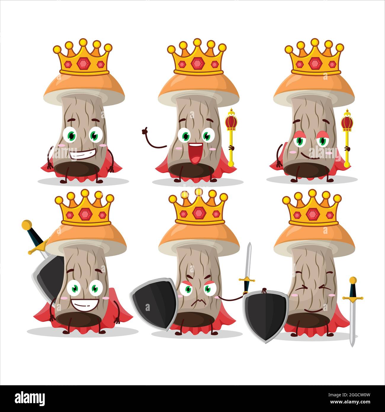 A Charismatic King scaber stalk cartoon character wearing a gold crown ...