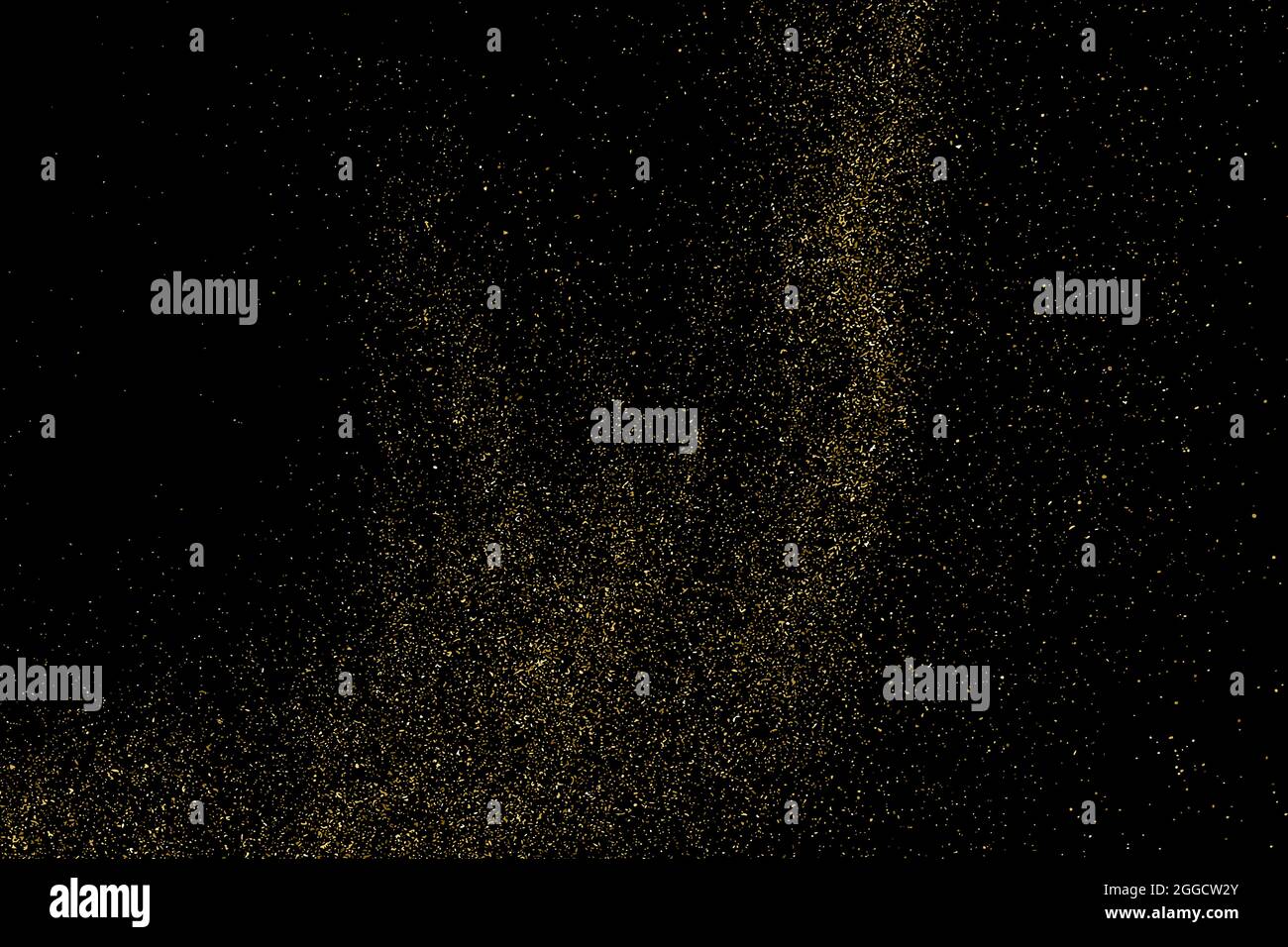 Gold Glitter Texture Isolated on Black Background. Golden stardust ...