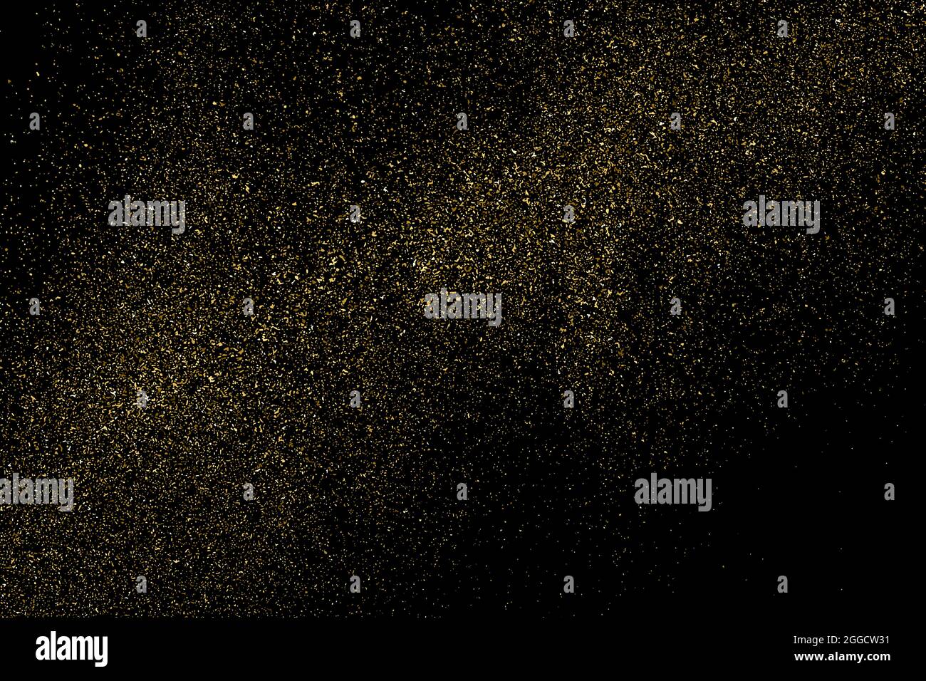 Gold Glitter Texture Isolated on Black Background. Golden stardust ...