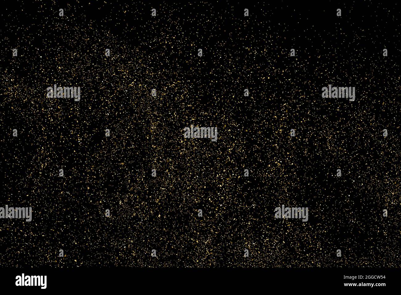 Gold Glitter Texture Isolated on Black Background. Golden stardust ...