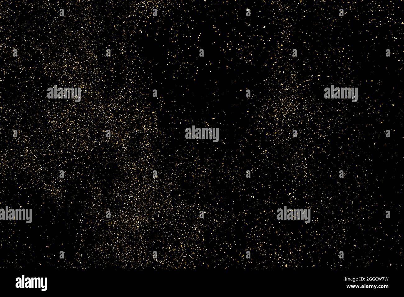 Gold Glitter Texture Isolated on Black Background. Golden stardust ...