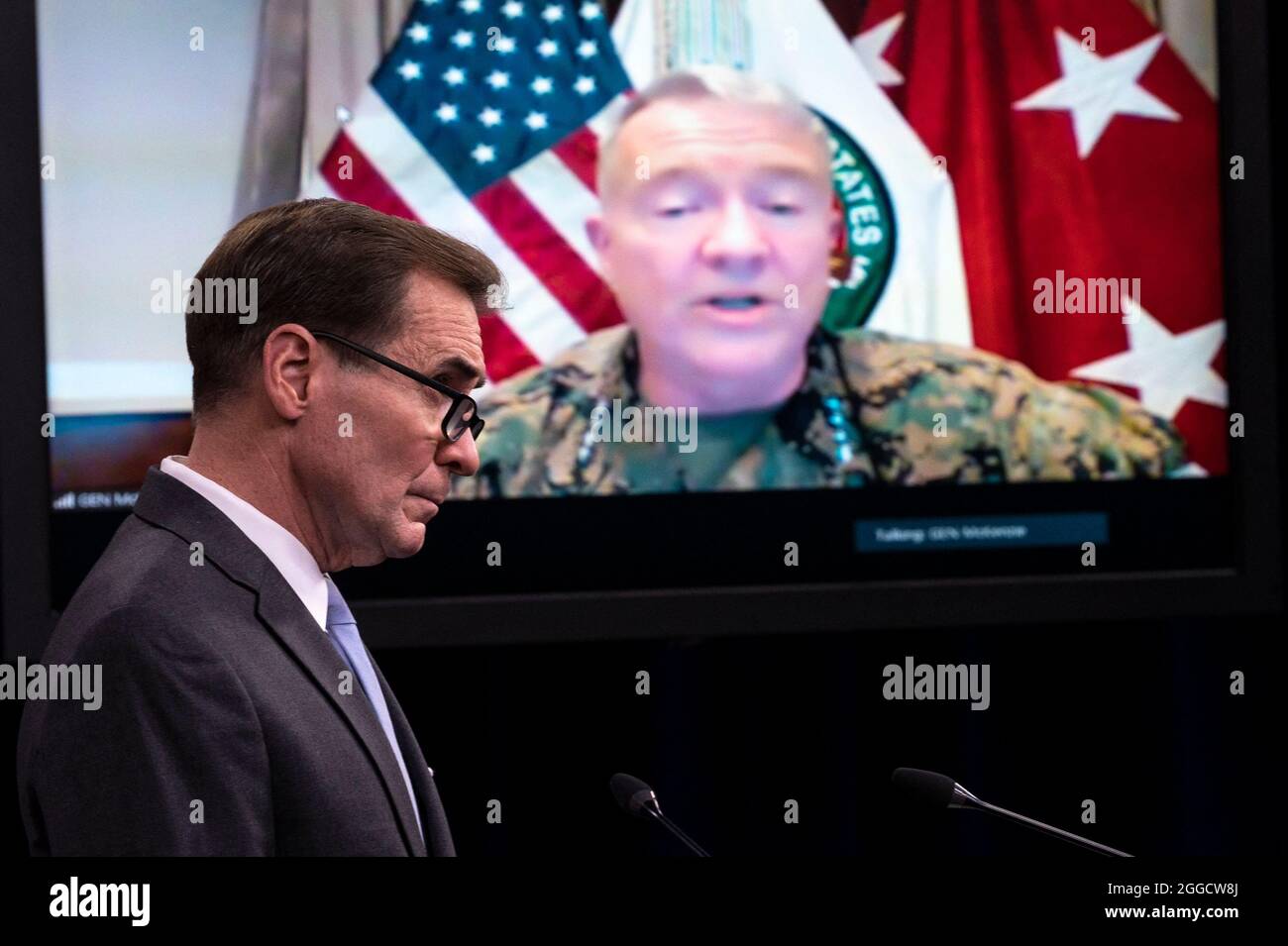 Pentagon Press Secretary John F. Kirby and United States Marine Corps ...