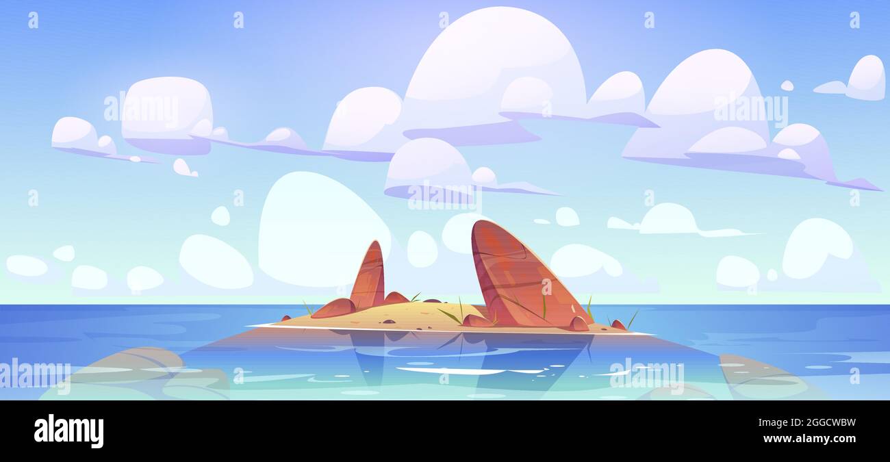 Rock in shallow water Stock Vector Images - Alamy