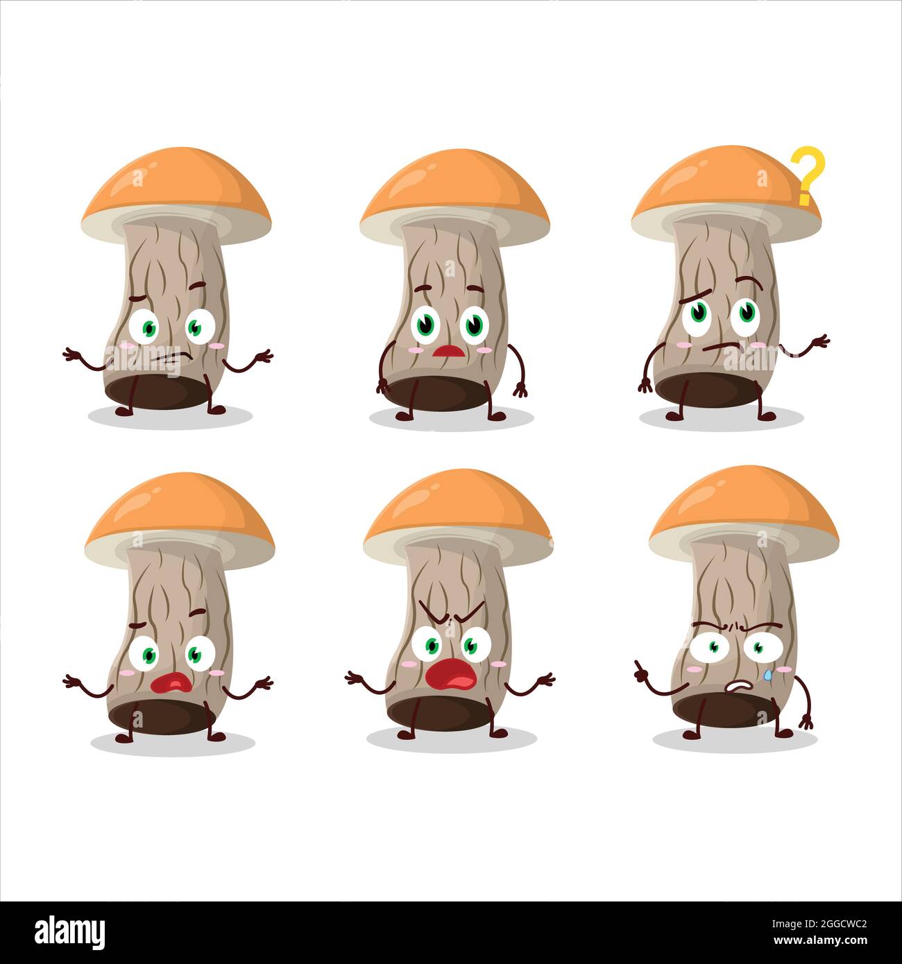 Cartoon character of scaber stalk with what expression. Vector ...