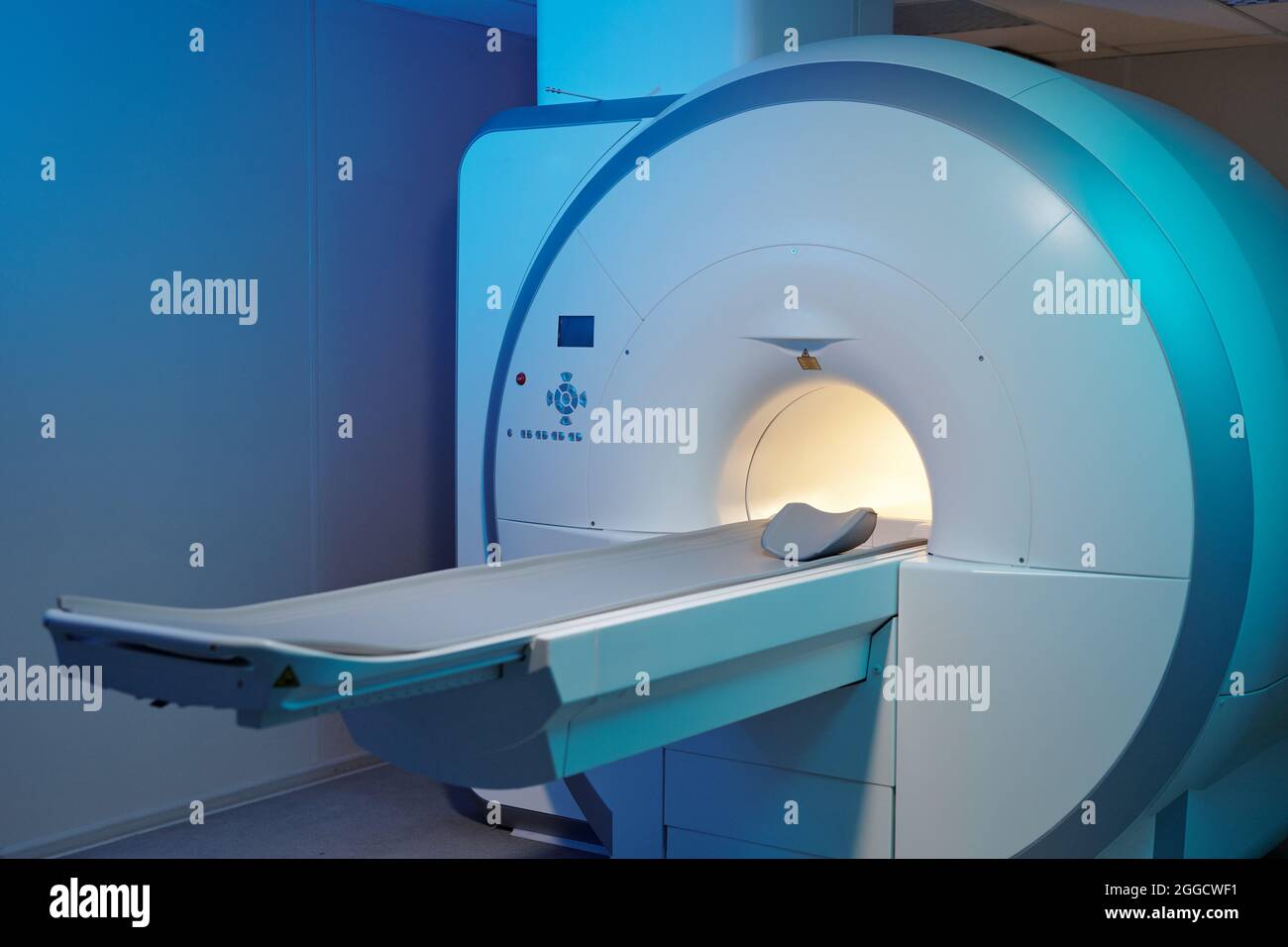 New large mri scan equipment with long table in contemporary medical ...