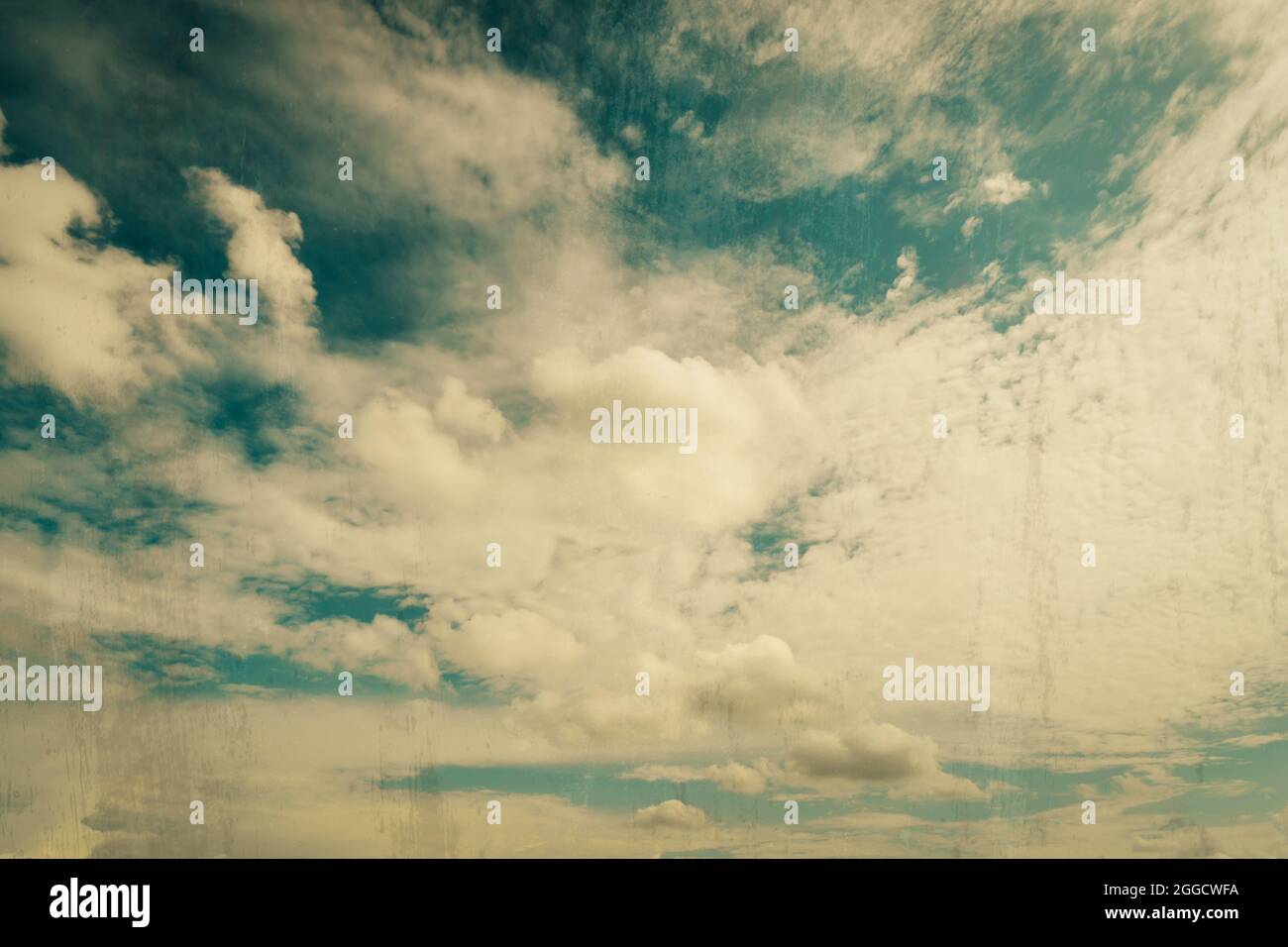 clouds and blue sky with grunge scratch effect vintage Stock Photo - Alamy