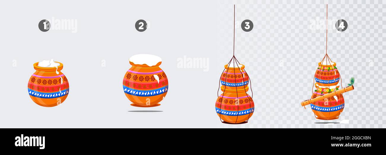 A set of isolated pot designs on a transparent background. Designs are ...
