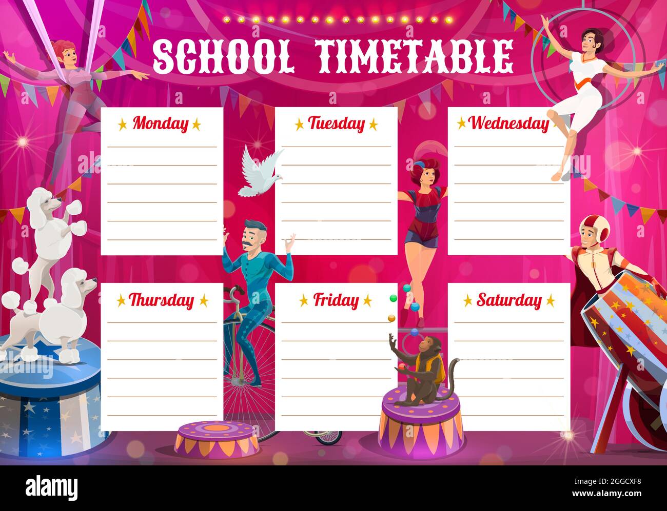 Schedule of performers Stock Vector Images - Alamy