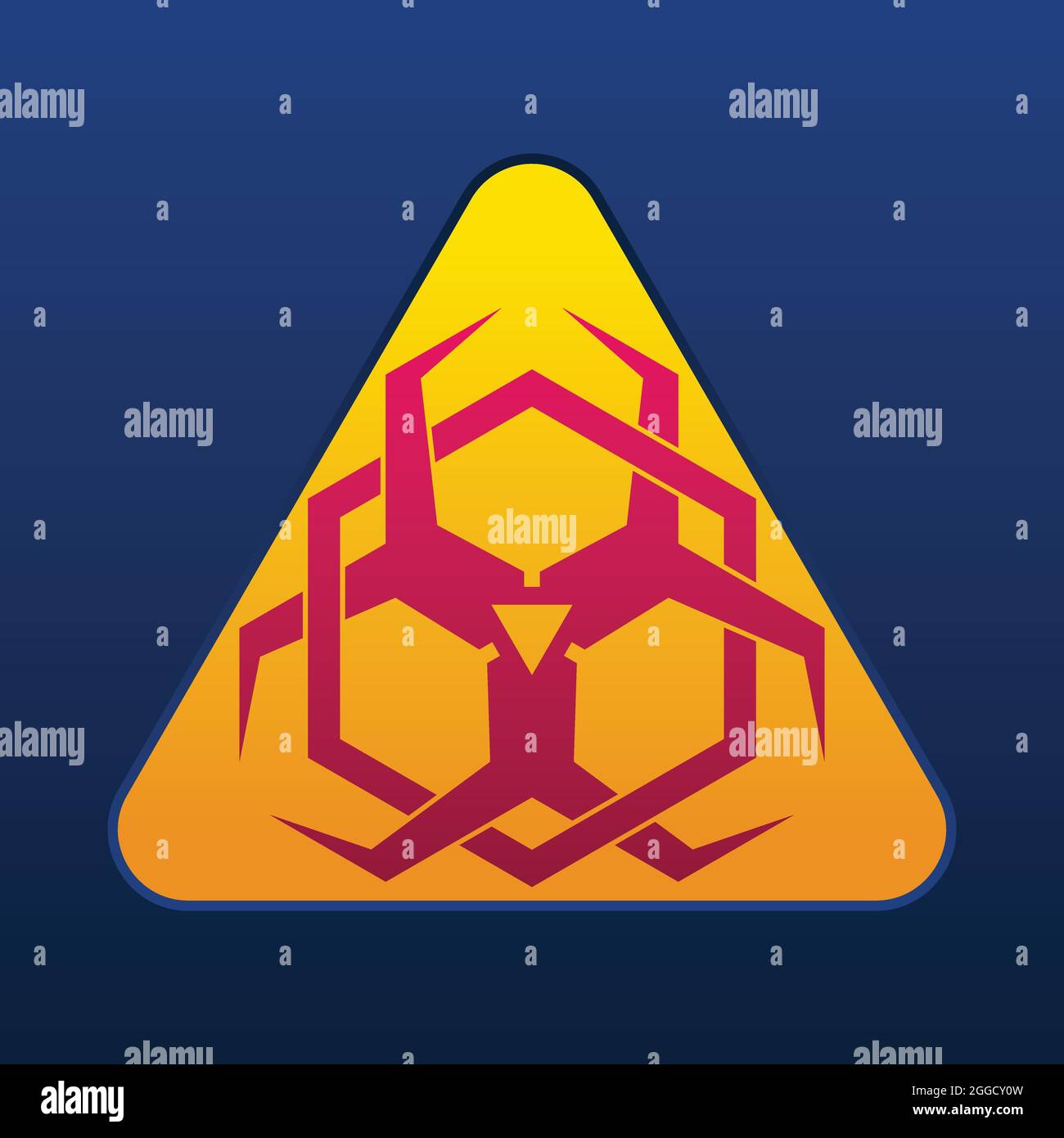 Biohazard symbol vector design with hexagonal geometric figures Stock ...
