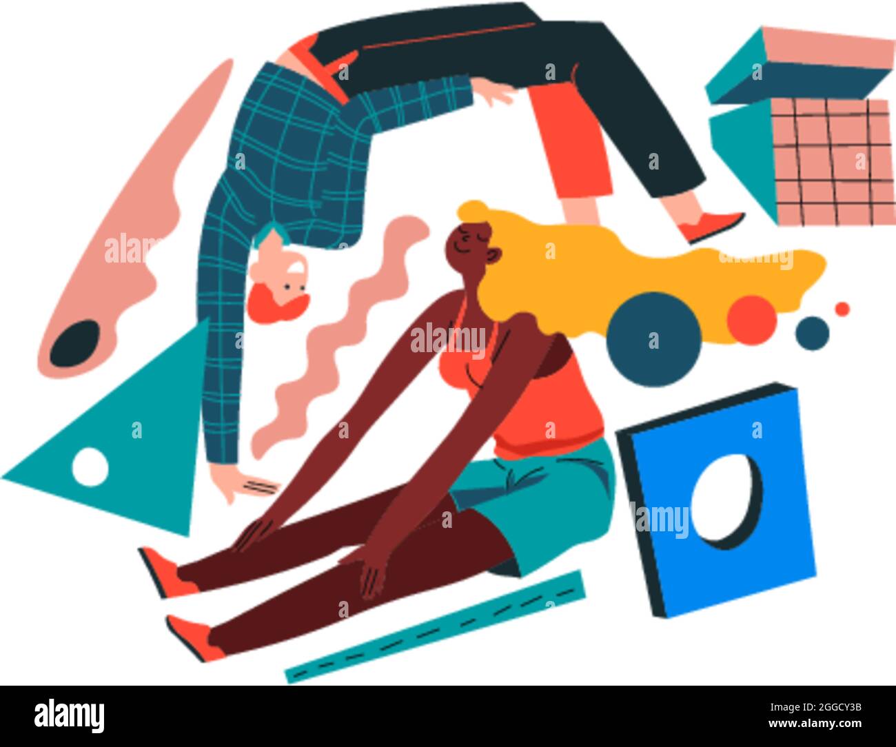 Abstract retro composition with geometric shapes Stock Vector Image ...