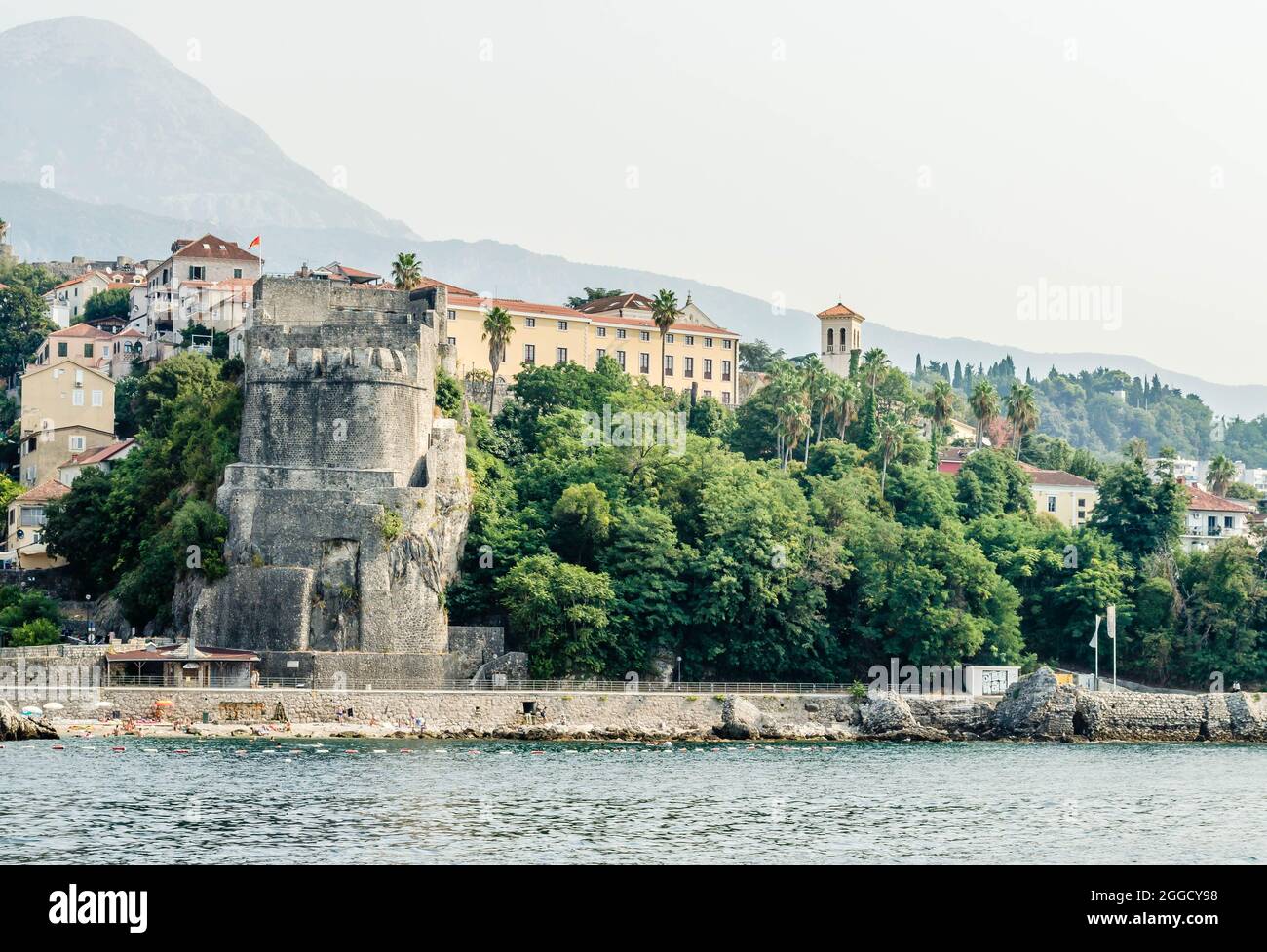 Herceg Novi, Montenegro - August 24, 2021: Forte Mare Fortress, next to ...