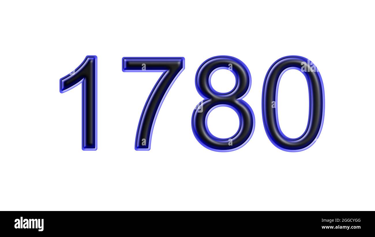blue 1780 number 3d effect white background Stock Photo - Alamy