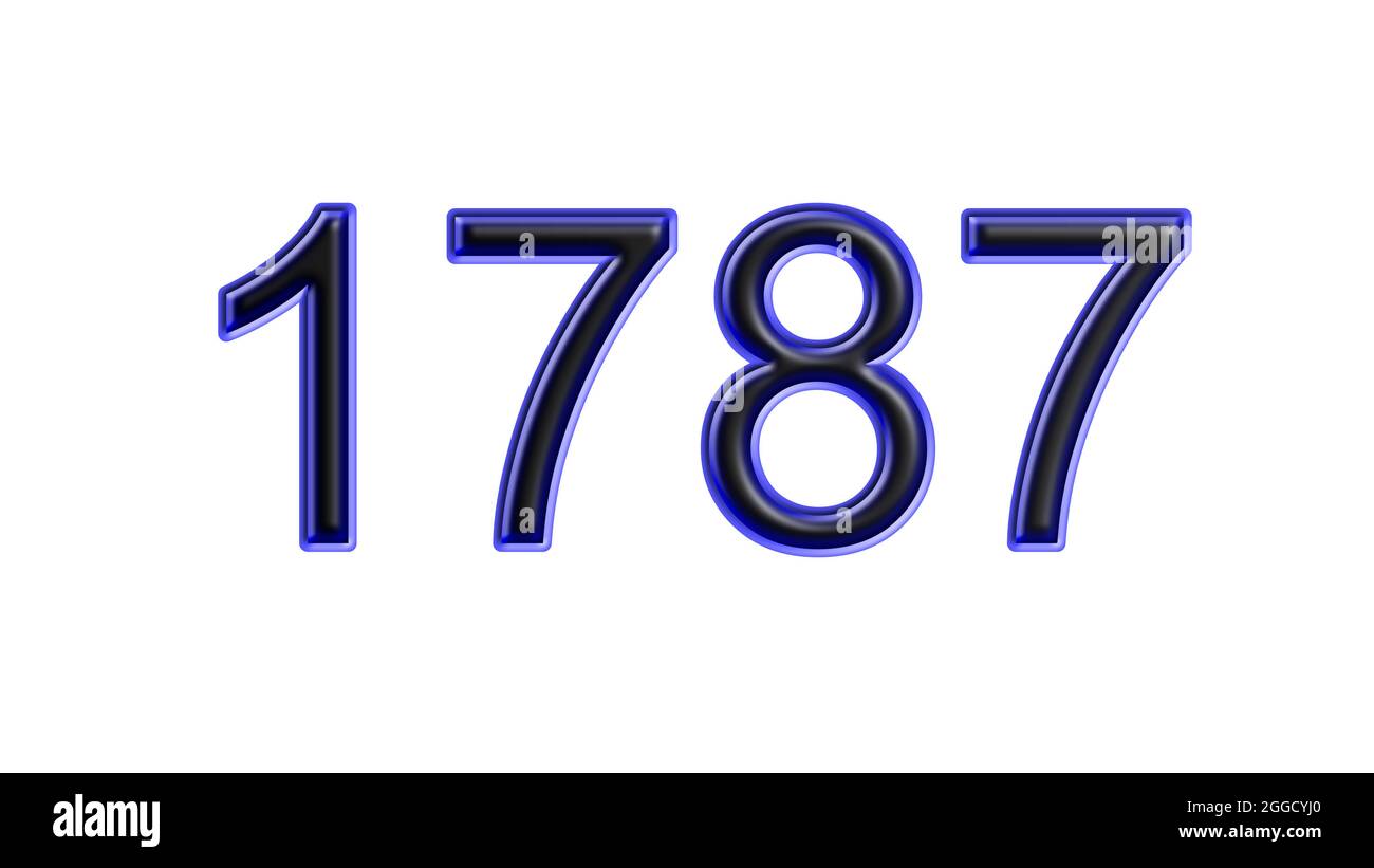blue 1787 number 3d effect white background Stock Photo - Alamy